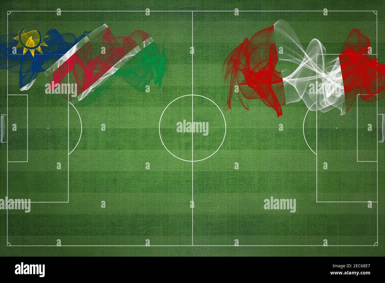 Namibia vs Peru Soccer Match, national colors, national flags, soccer ...