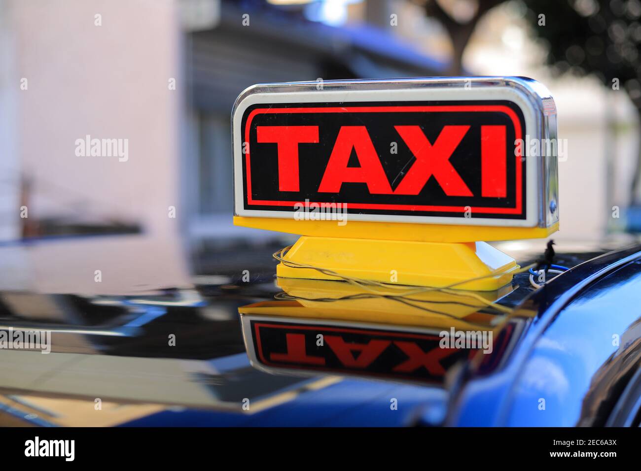 Sign taxi on car hi-res stock photography and images - Alamy