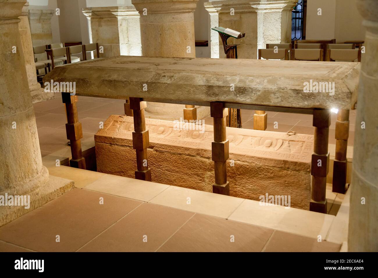 Bernward's grave inside crypt in Cathedral of the Assumption of Mary in ...