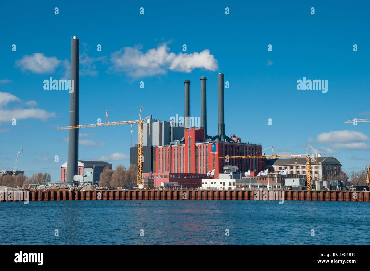 Copenhagen Denmark - March 18. 2018: HC Oersted power plant on a spring ...