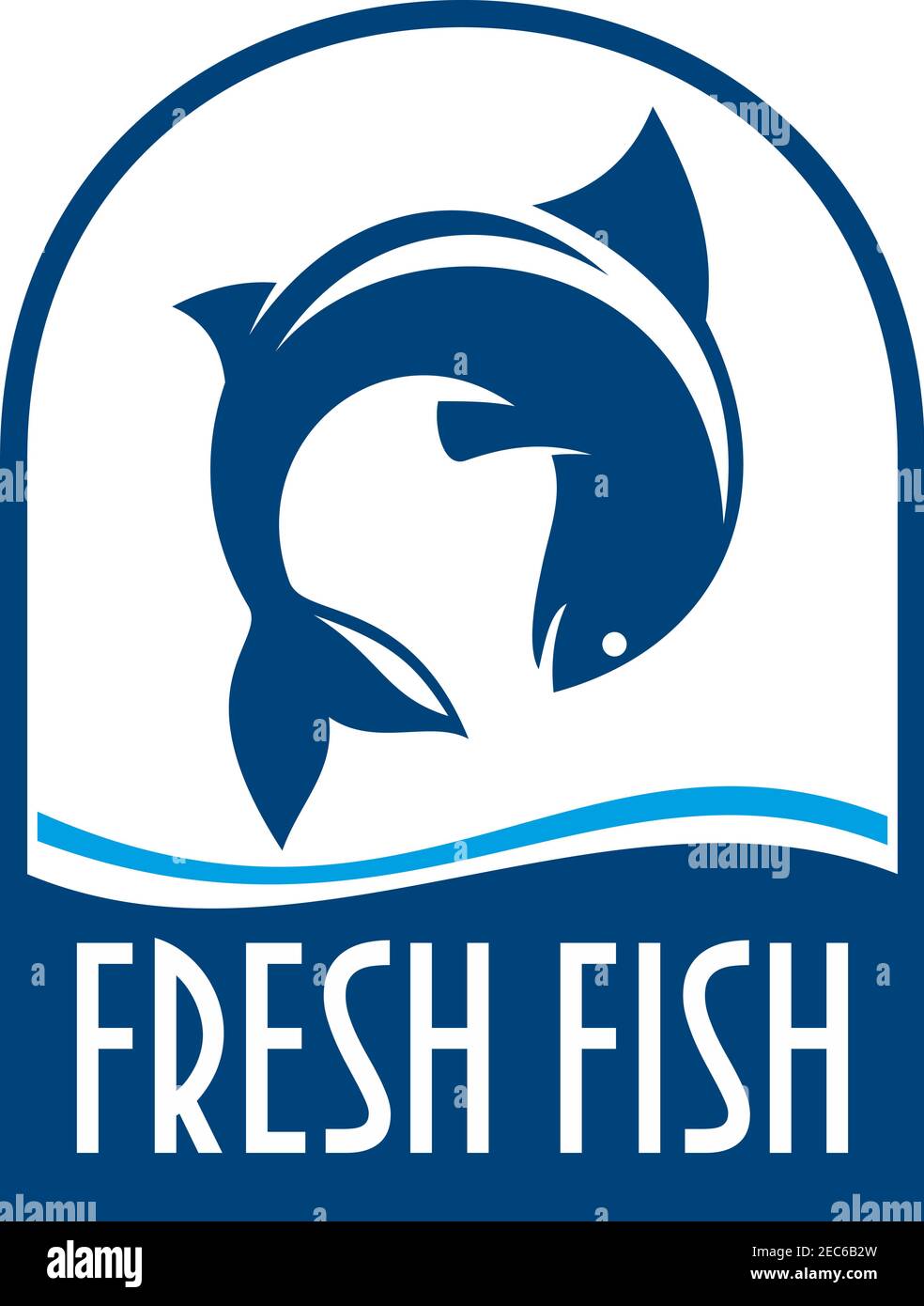 Fresh fish retro stylized symbol for seafood restaurant or fish market ...