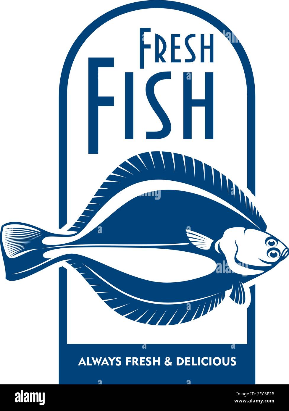 Fresh from the boat seafood icon for fish market label or waterfront ...