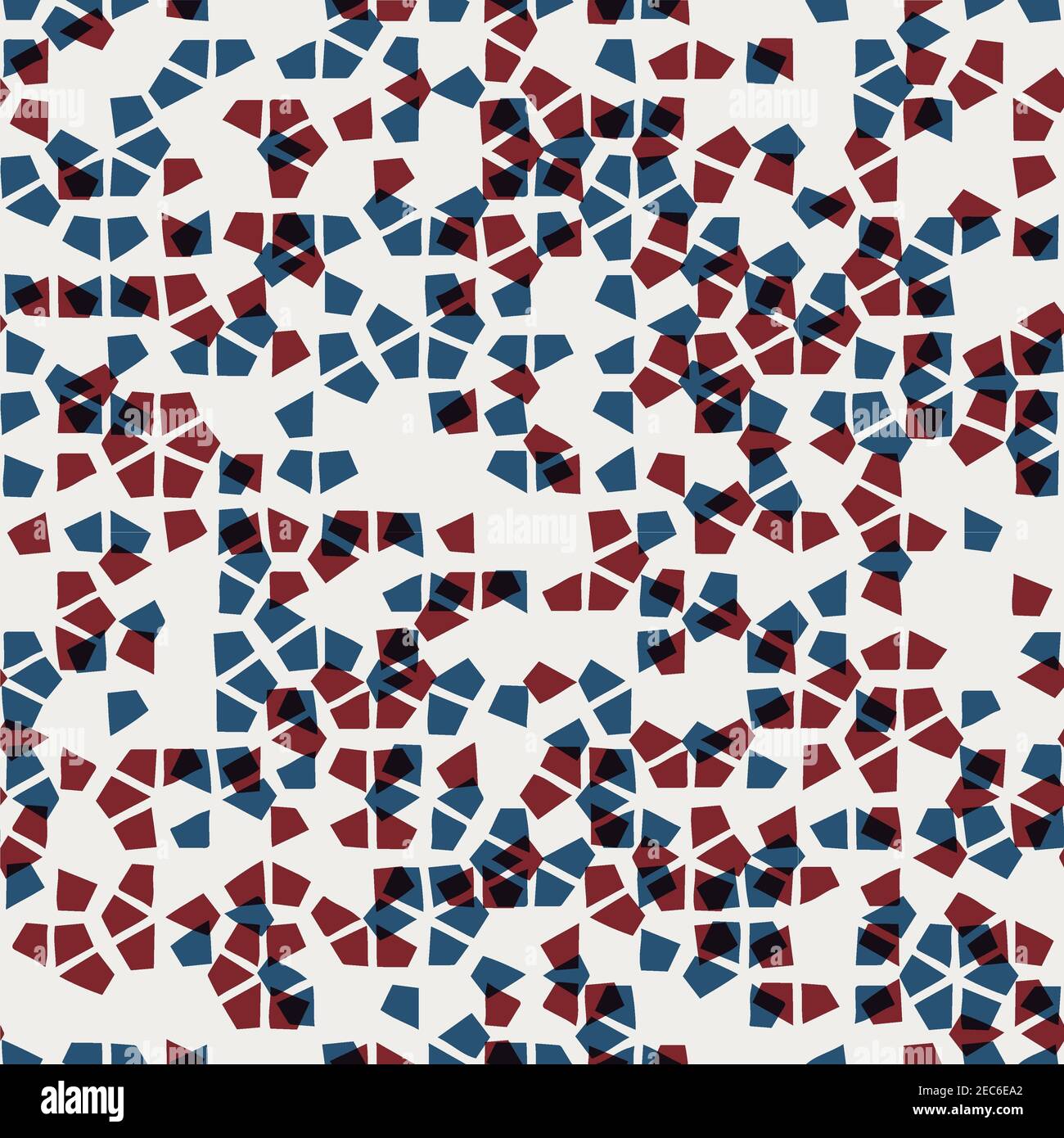 Seamless geo pattern in red blue black white Stock Photo - Alamy