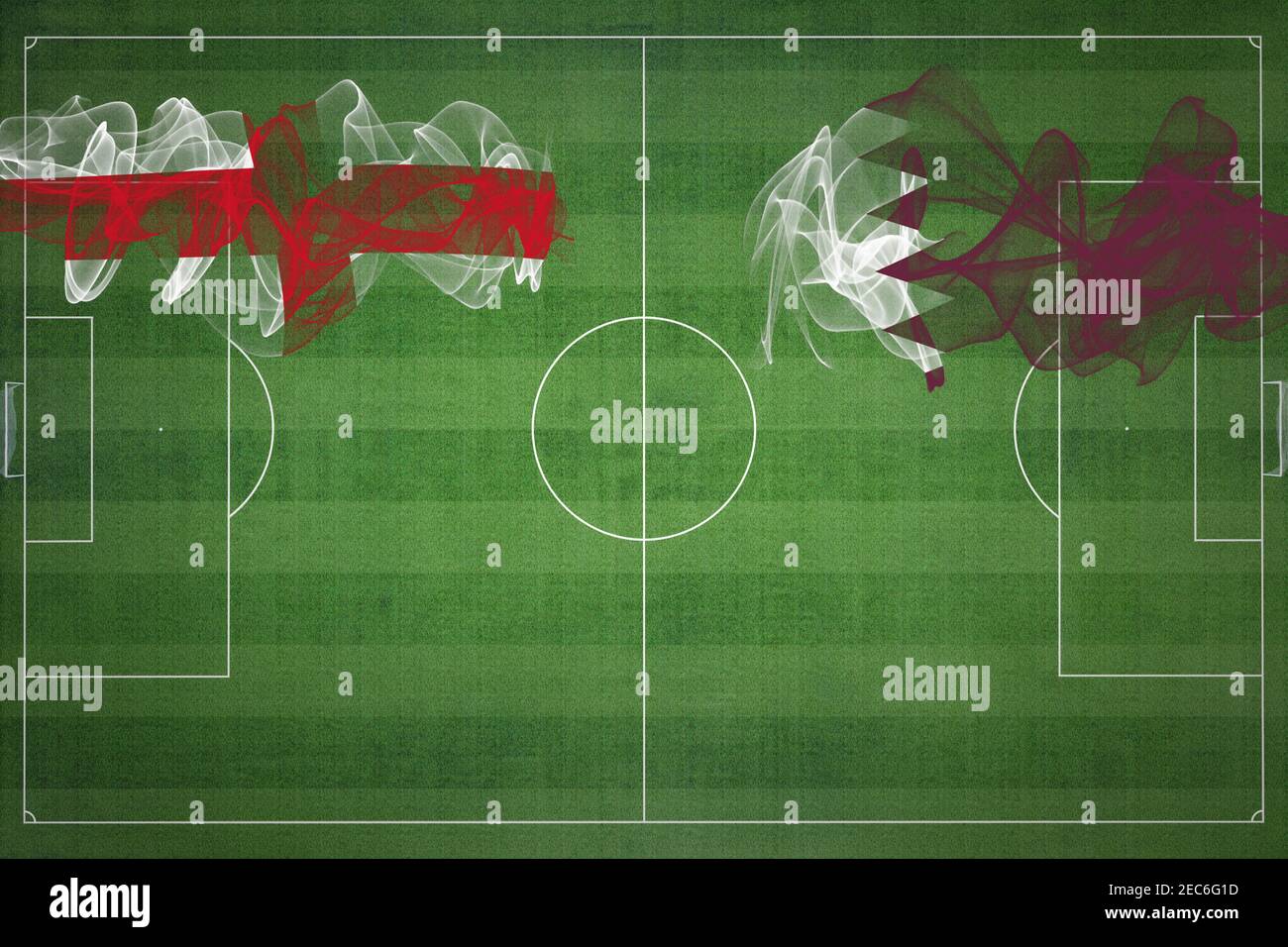 England vs Qatar Soccer Match, national colors, national flags, soccer ...