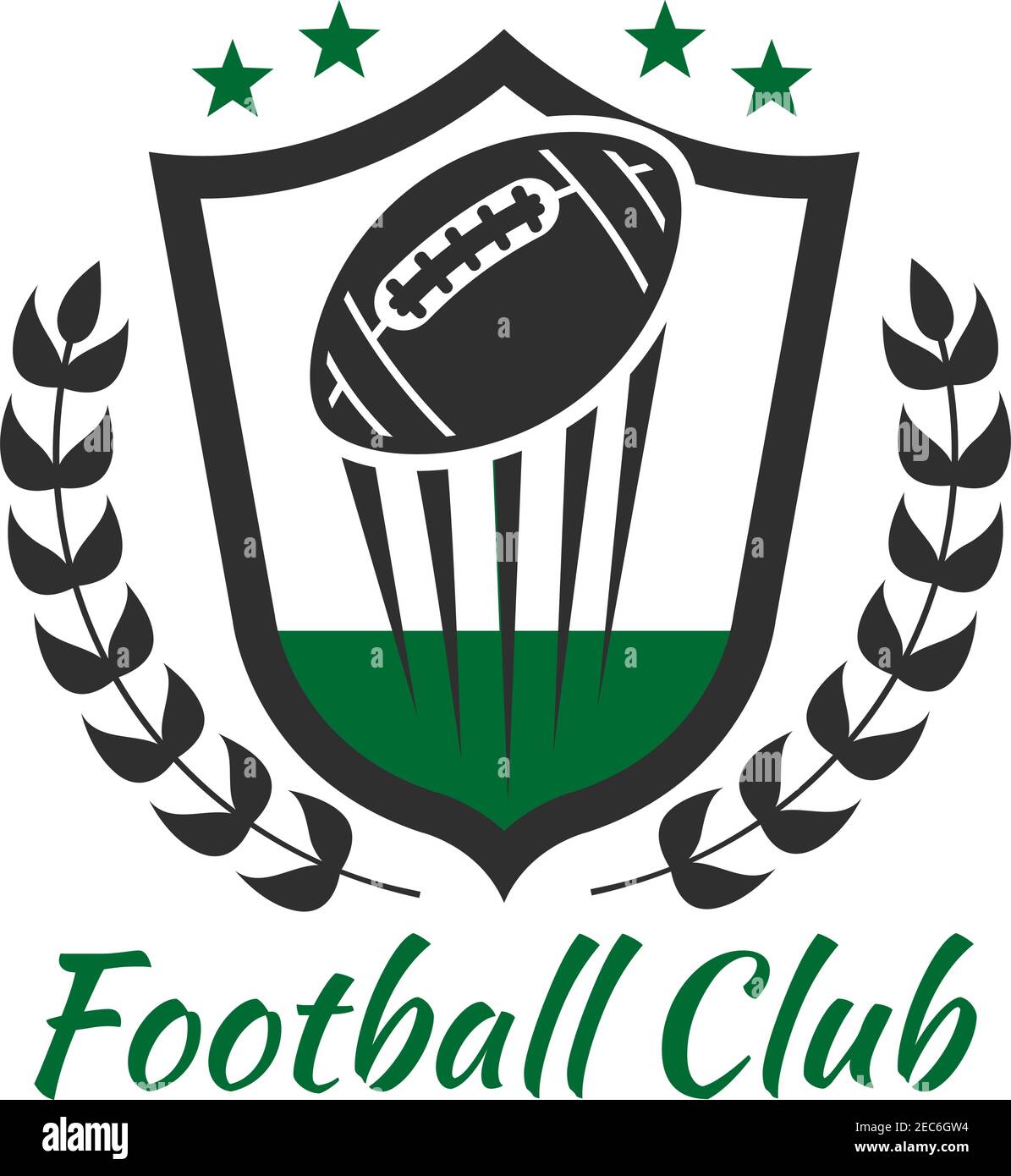 Football sport heraldic symbol of medieval shield with flying ball ...