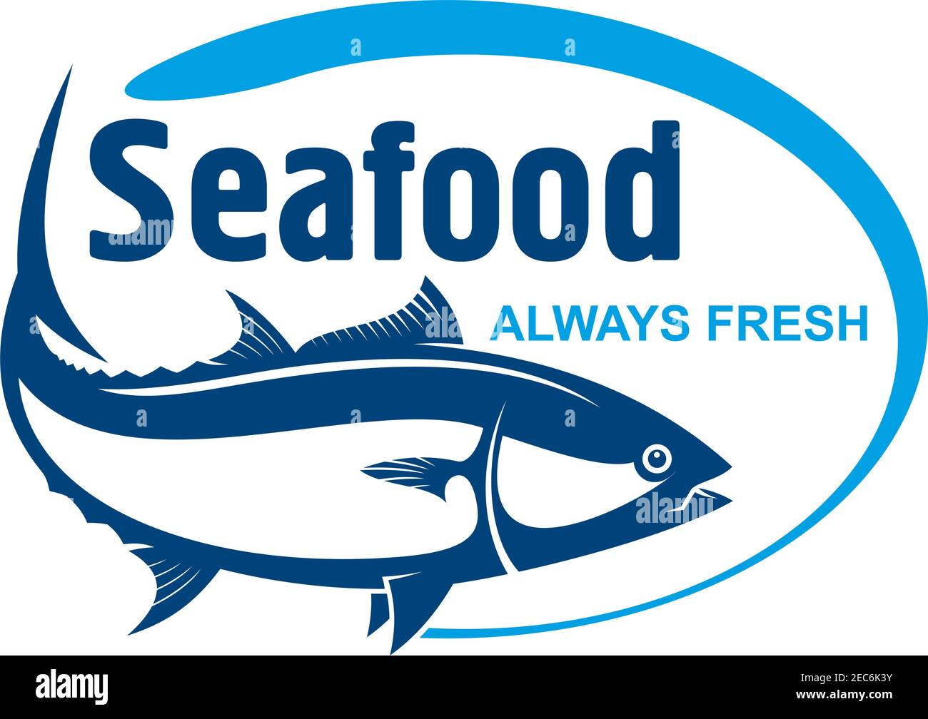Fish market symbol for promotion label design with retro stylized dark ...