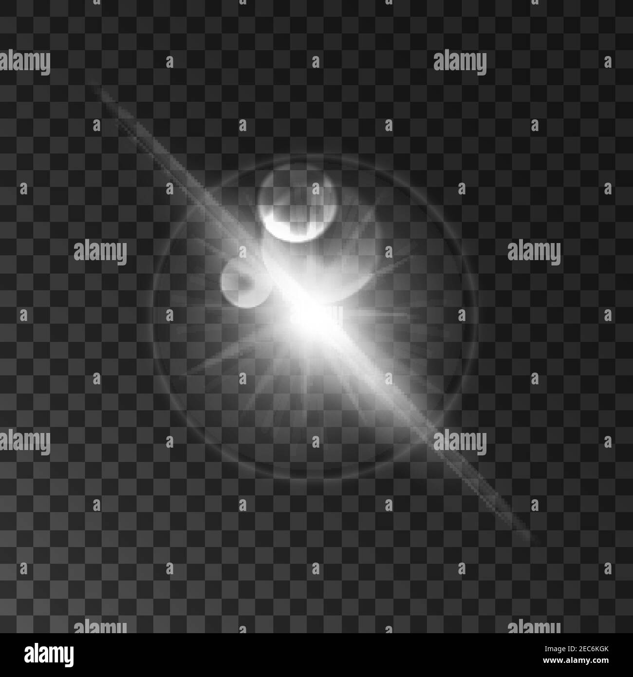 White glowing light flash. Space star shining with lens flare effect ...