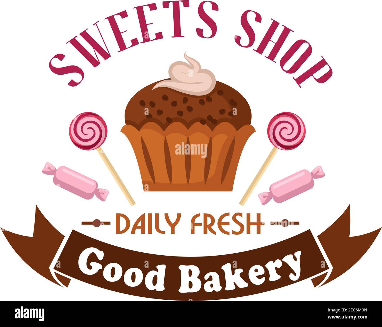 Cupcake sweet candies icon Stock Vector Images - Alamy