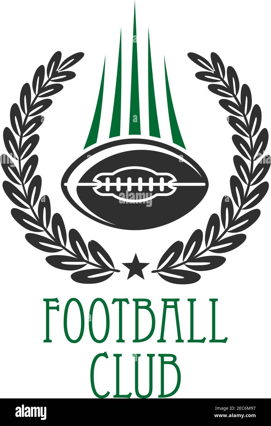 Vintage heraldic sporting symbol of flying american football ball with ...