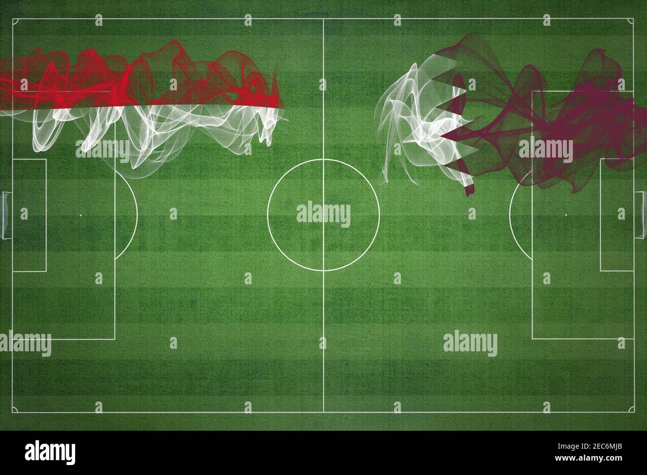 Monaco vs Qatar Soccer Match, national colors, national flags, soccer ...
