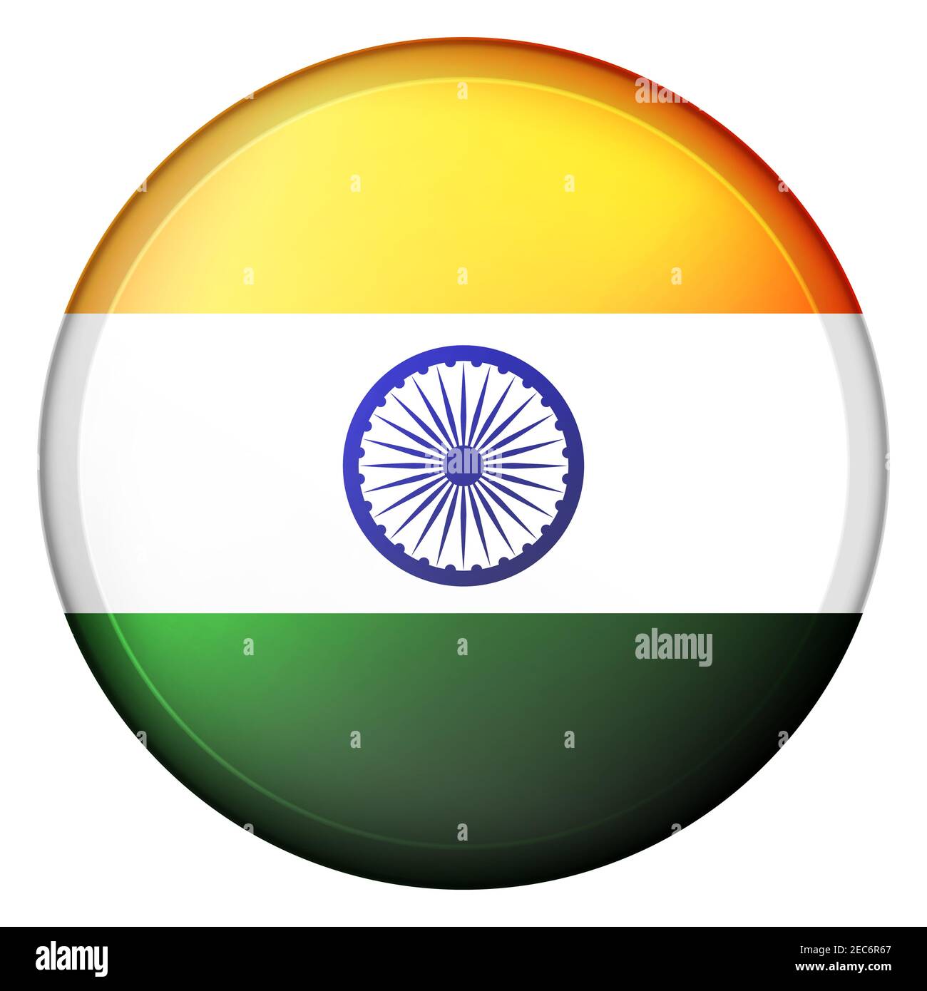 Glass light ball with flag of India. Round sphere, template icon ...