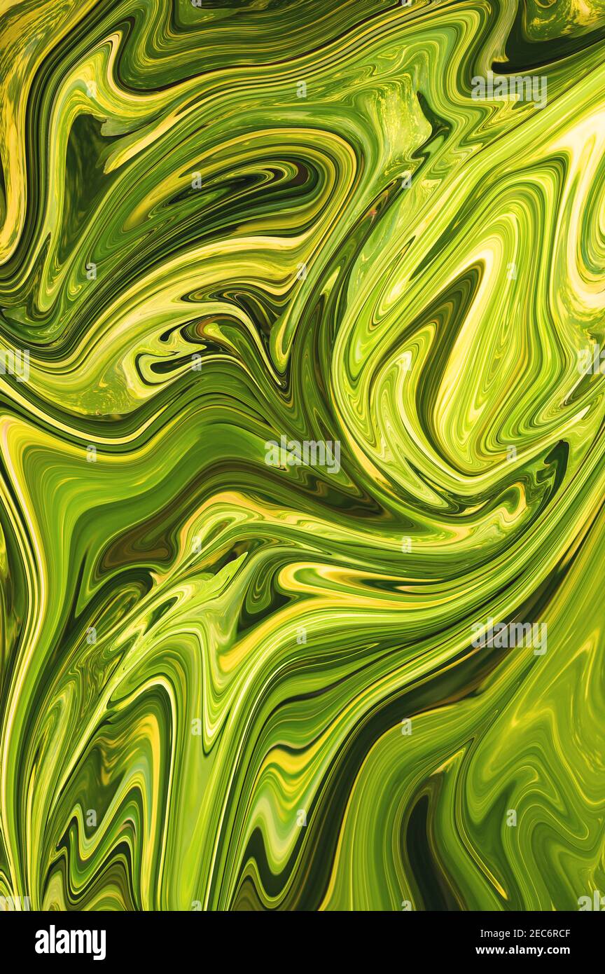 Abstract graphic illustration of greenish colors mixed with each other ...