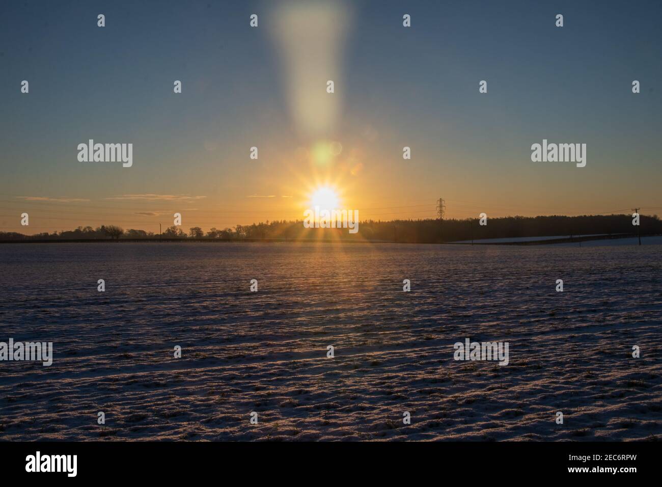 Countryside in winter bright sunrise hi-res stock photography and ...