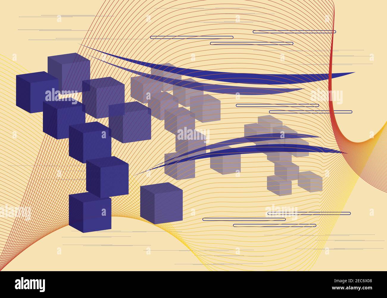Abstract background of cubes and geometric shapes Vector illustration ...