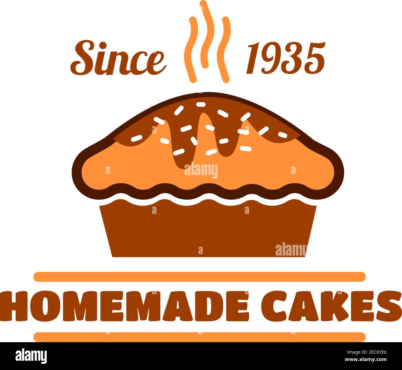 Homemade cakes and pies vintage symbol with fresh baked delicious ...