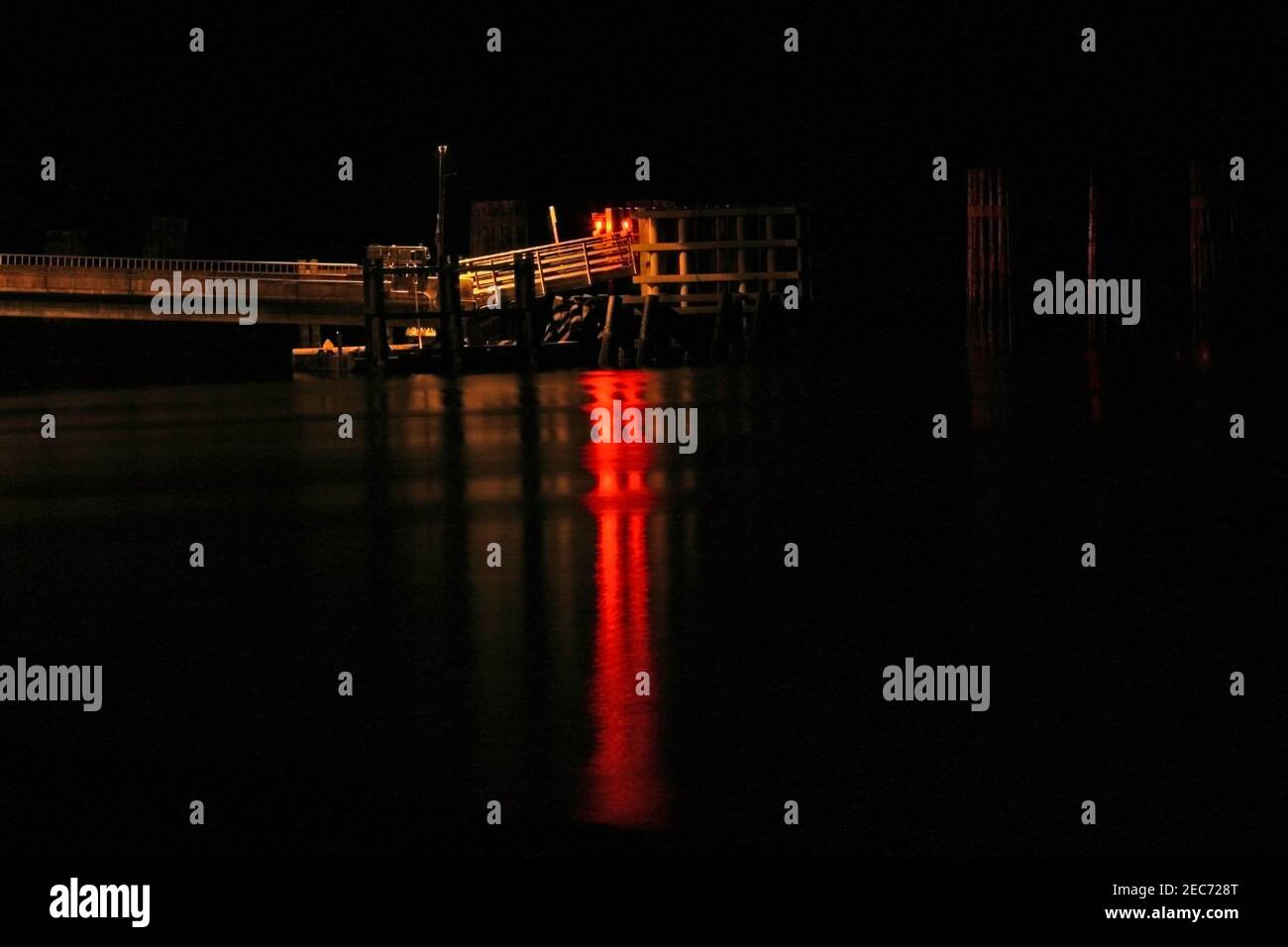 Ferry Dock as seen at night from Anderson Island, WA Stock Photo - Alamy