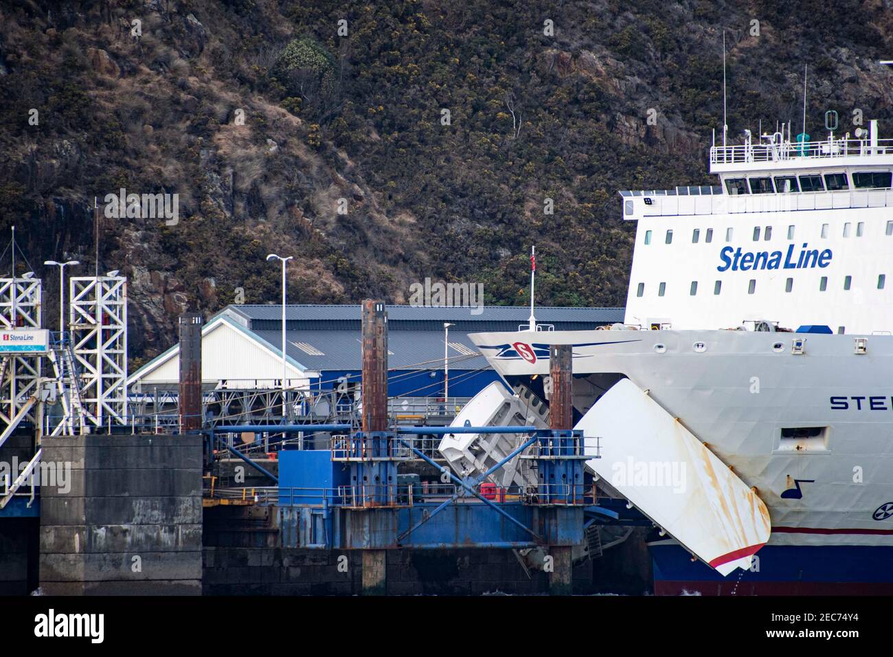 Stena line ferry Fishguard port Pembrokeshire to Rosslare Stock Photo ...