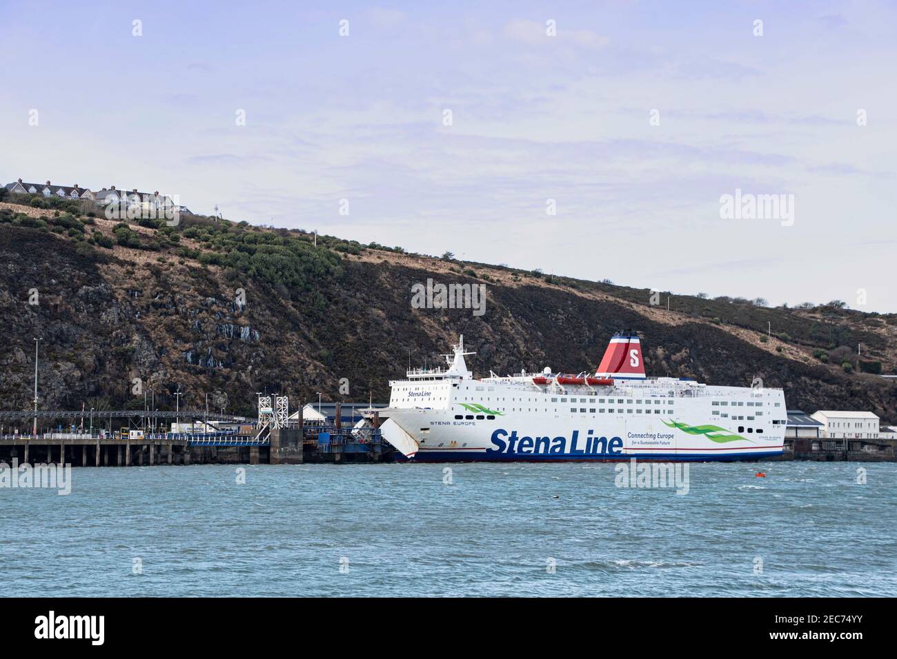 Stena line ferry Fishguard port Pembrokeshire to Rosslare Stock Photo ...