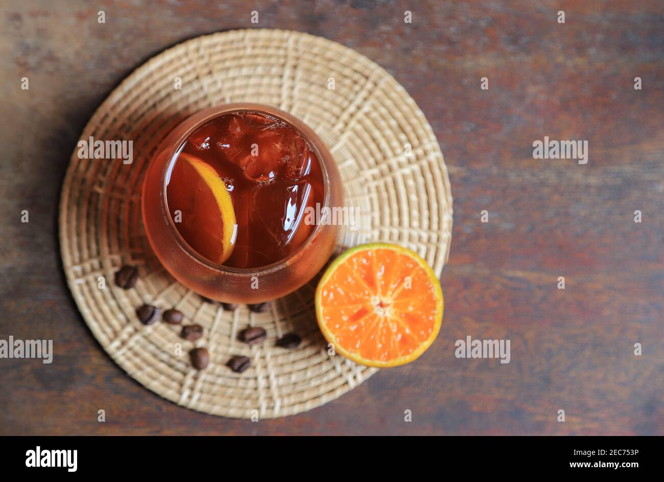 coffee mixed with orange juice for fresh drinking Stock Photo - Alamy