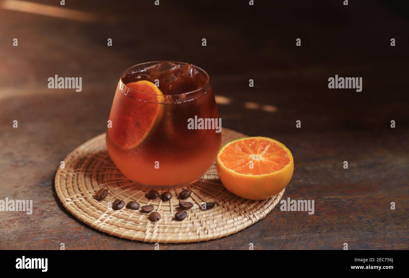 coffee mixed with orange juice for fresh drinking Stock Photo - Alamy