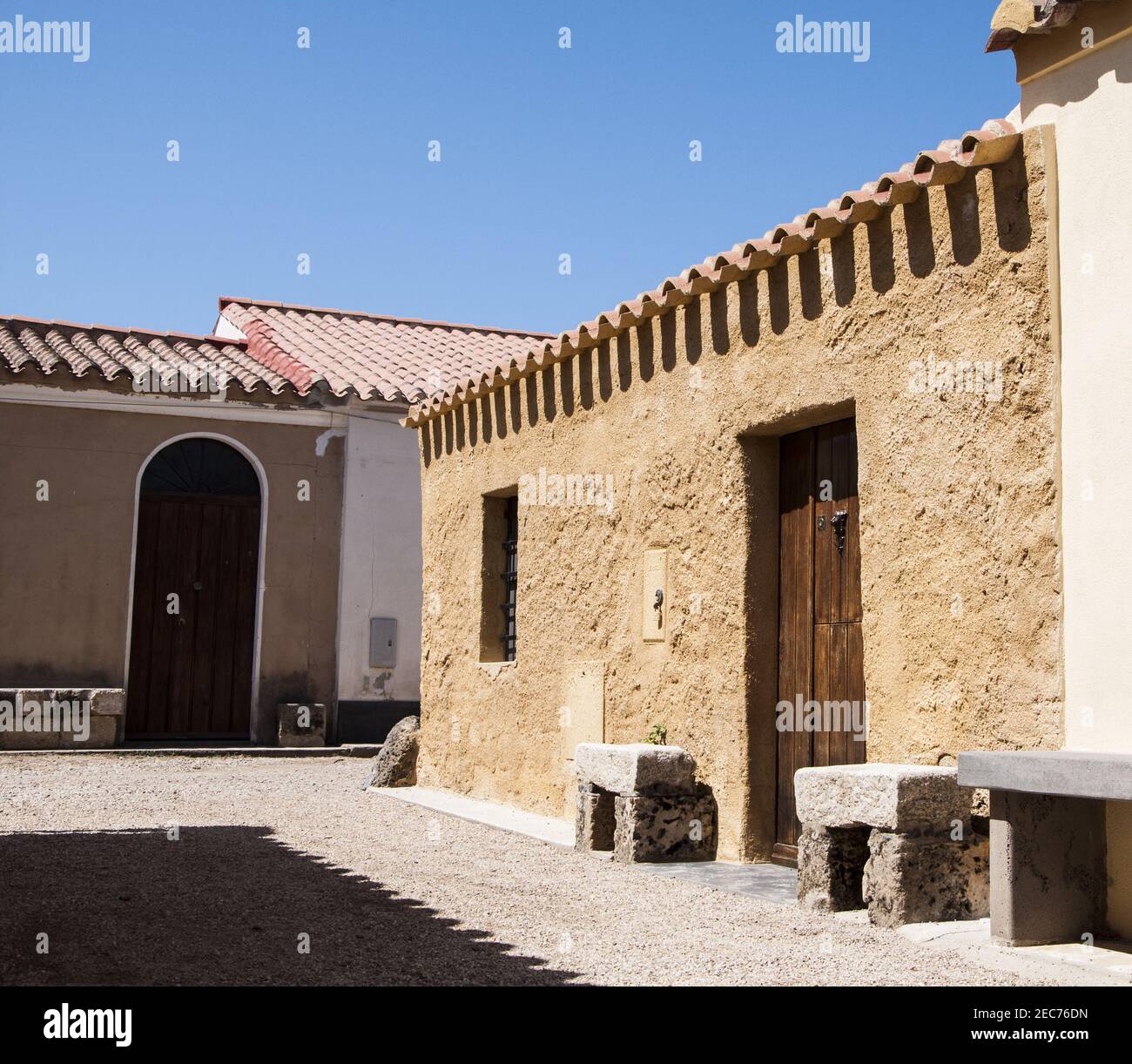 Weathered buildings of San Salvatore di Sinis village in Cabras ...