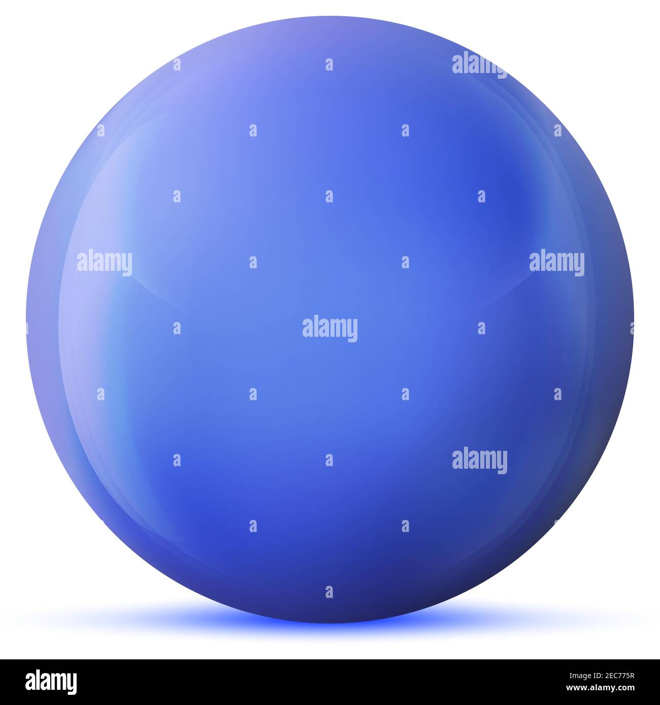 Glass blue ball or precious pearl. Glossy realistic ball, 3D abstract ...
