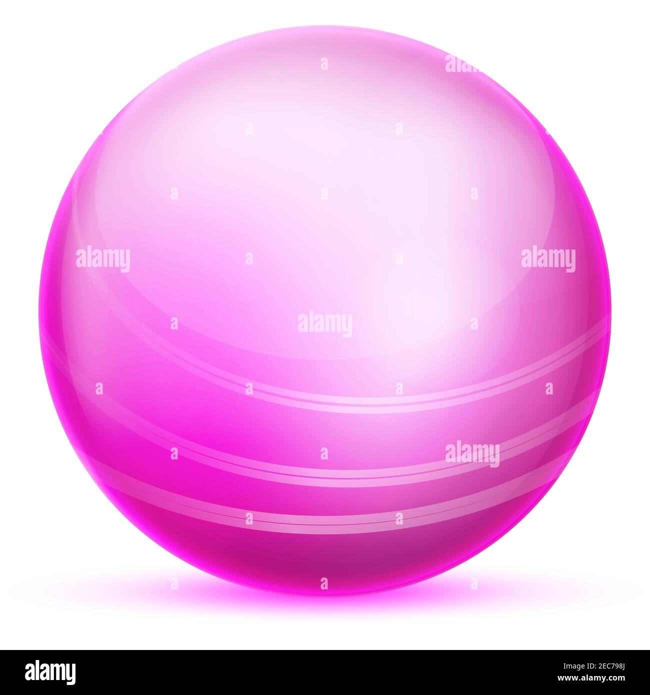 Glass pink ball or precious pearl. Glossy realistic ball, 3D abstract ...