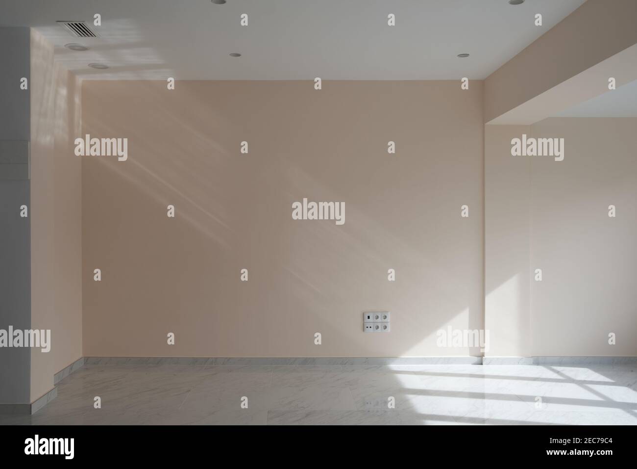 Interiors of a modern house, with plain walls Stock Photo - Alamy
