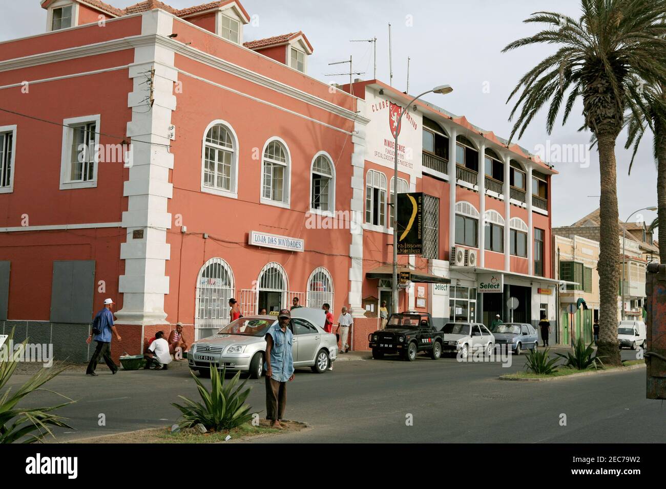 Street view of Mindelo Stock Photo - Alamy