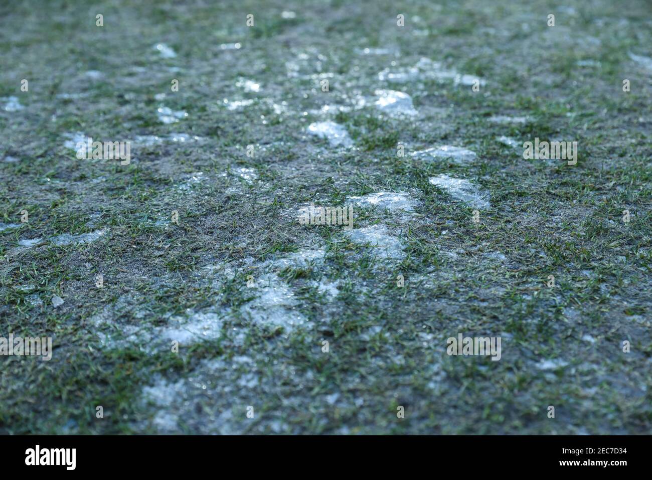 Illustration picture shows the icy unplayable field at the ...