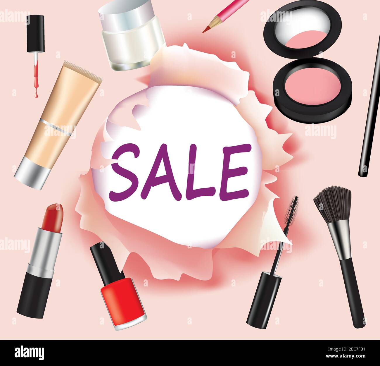 Cosmetics sale poster. vector illustration Stock Vector Image & Art - Alamy