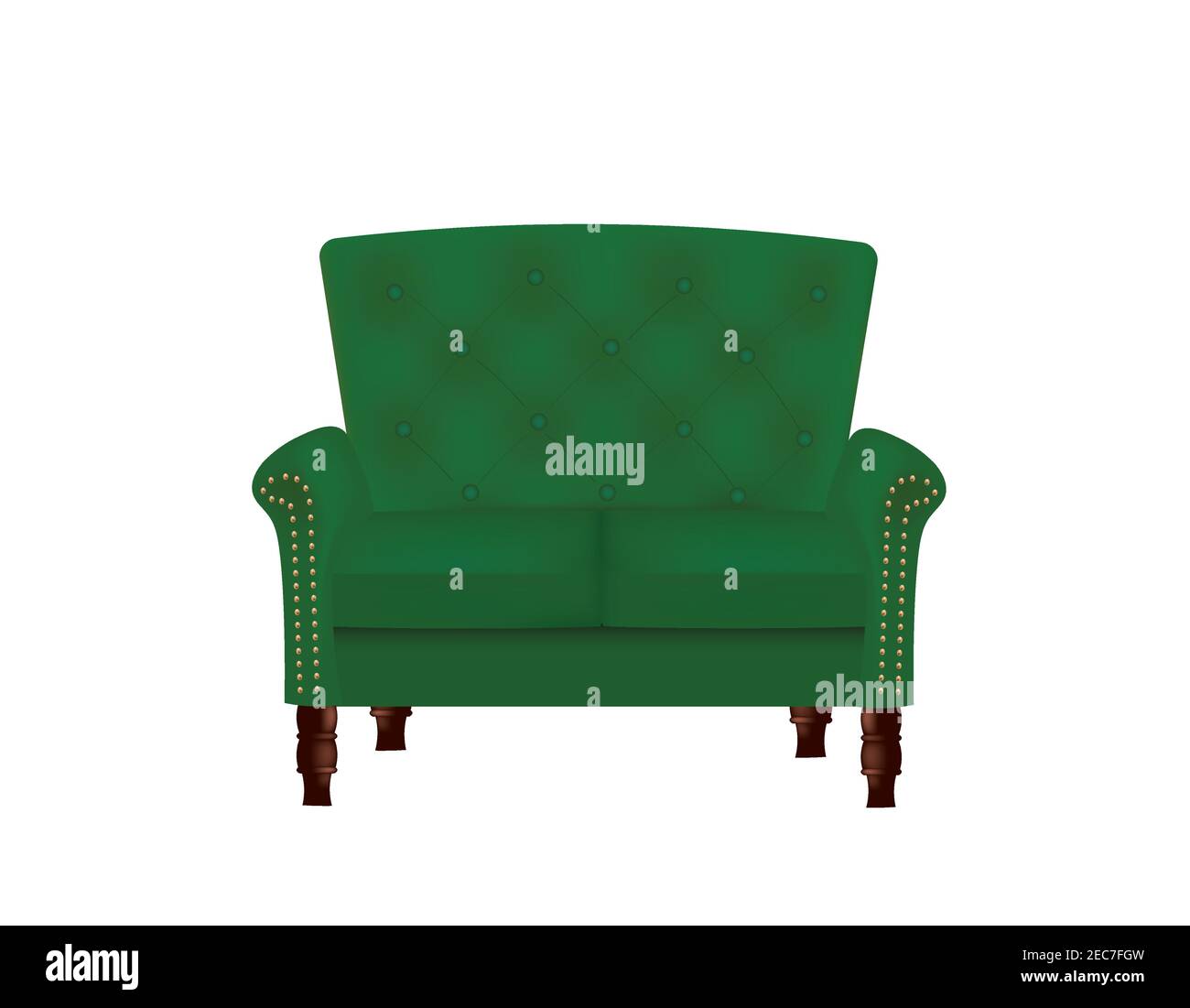 Royal green sofa. vector illustration Stock Vector Image & Art - Alamy