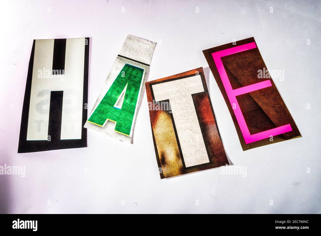 Hate letter cut out letters hi-res stock photography and images - Alamy
