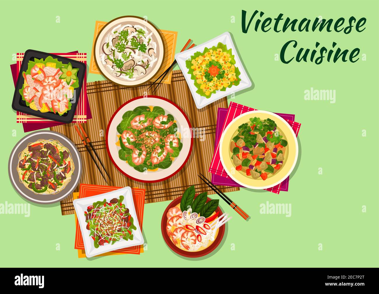 Vietnamese noodle soup meat Stock Vector Images - Alamy