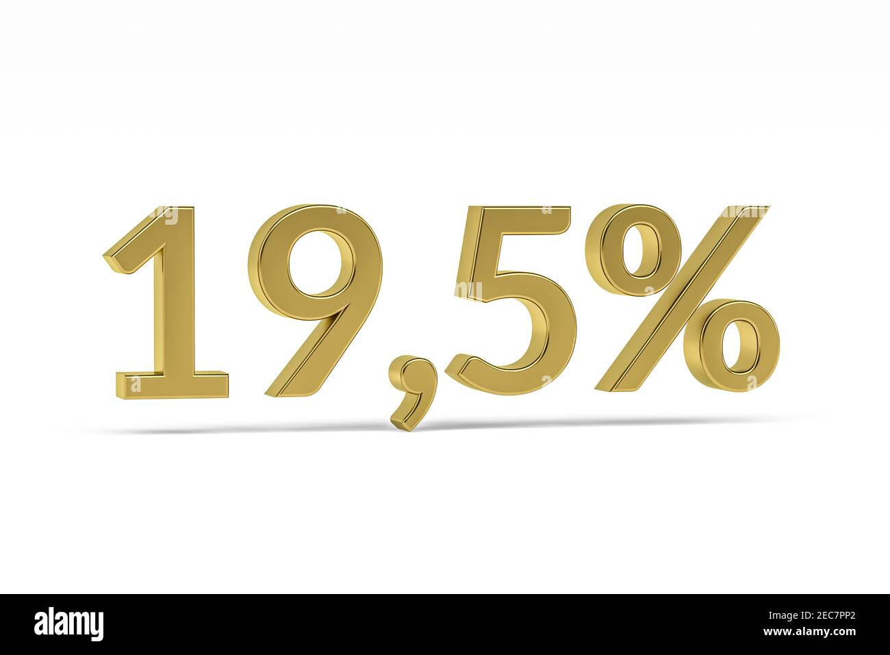 Gold digit with percent sign isolated on white background - 3d render ...