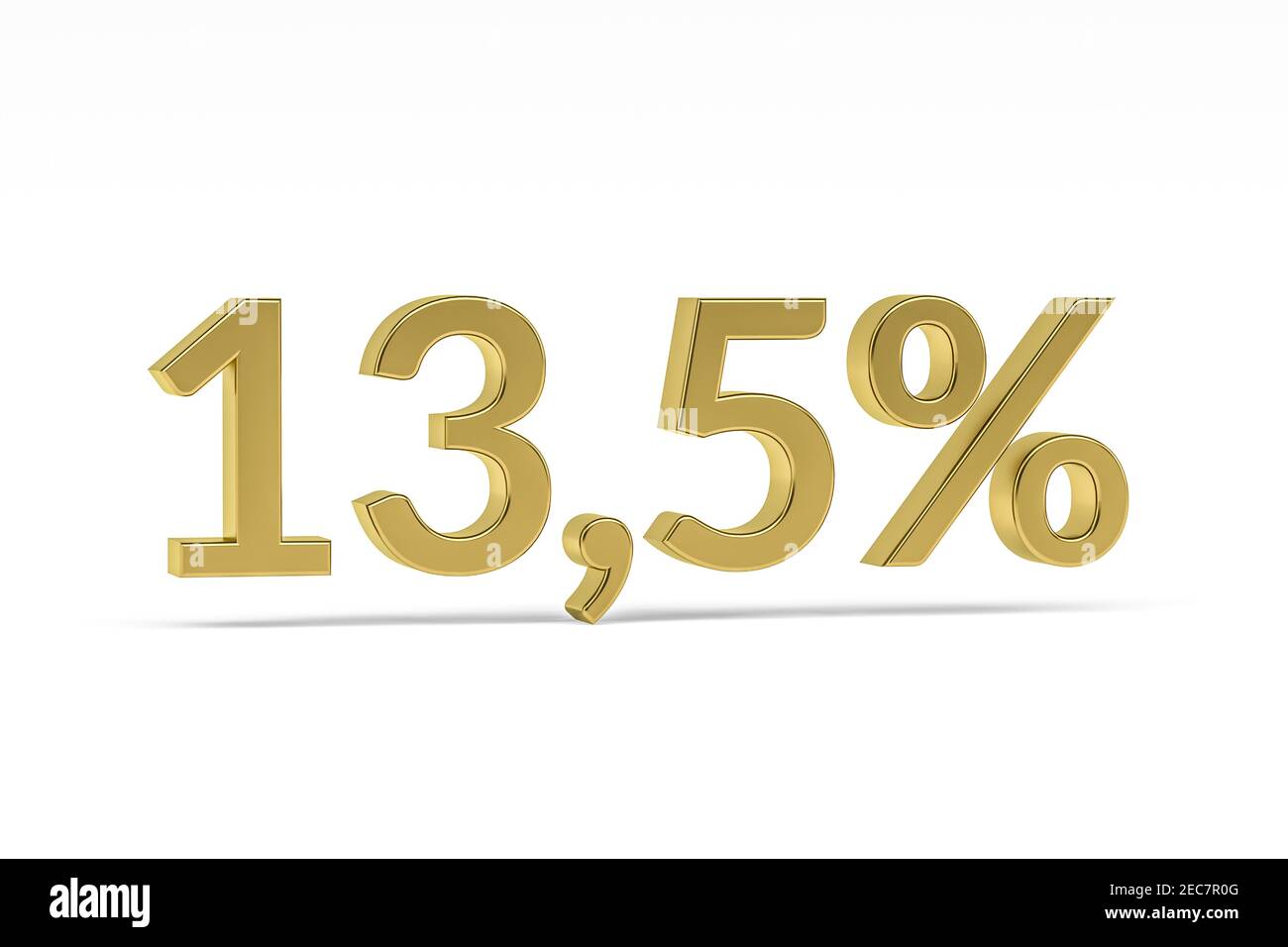 Gold digit with percent sign isolated on white background - 3d render ...