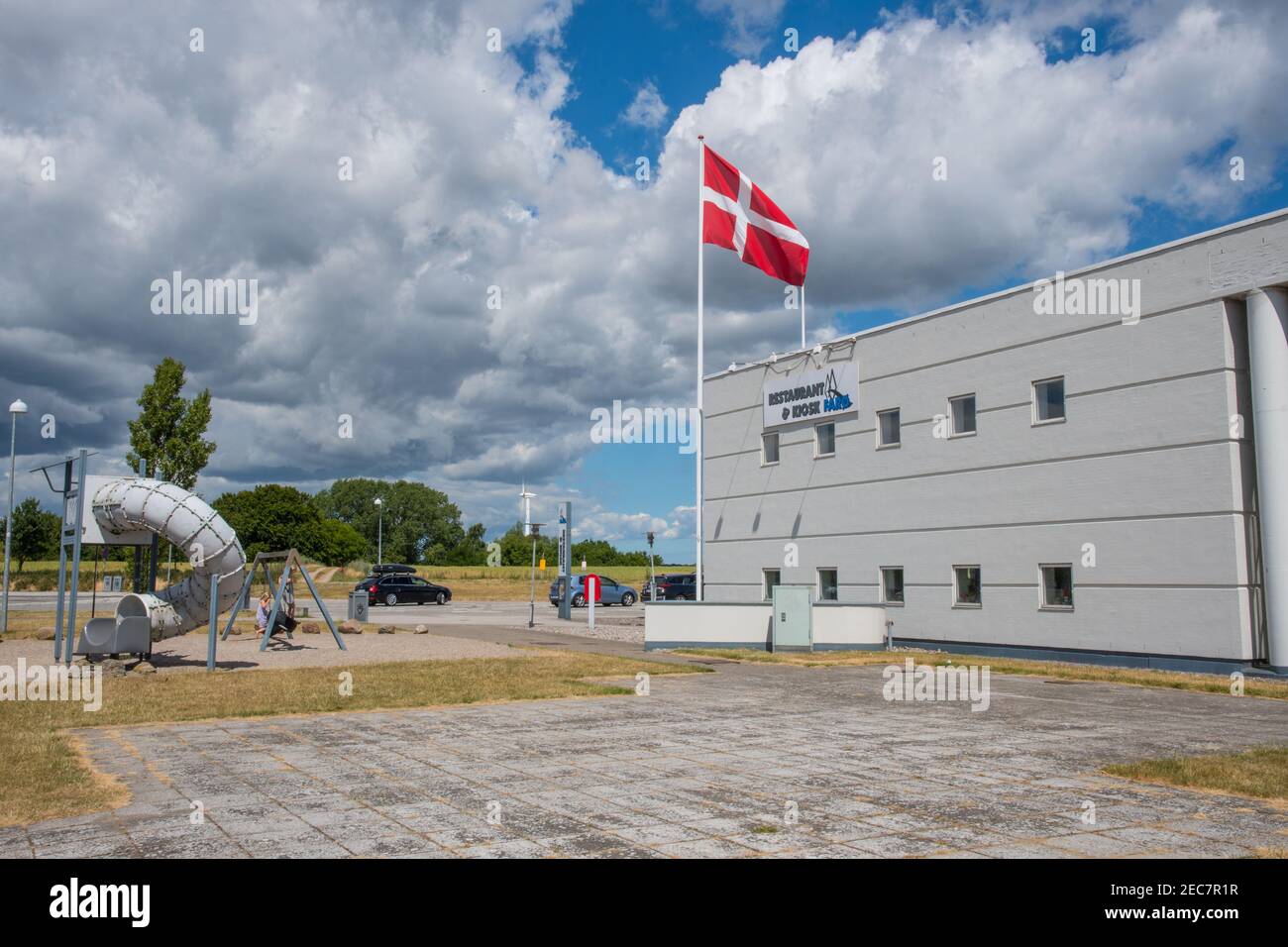 Faro Denmark - June 30. 2018: Restaurant on the highway stop on island ...