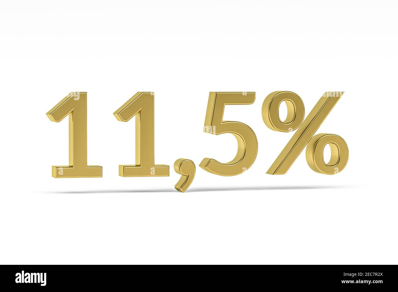 Gold digit with percent sign isolated on white background - 3d render ...