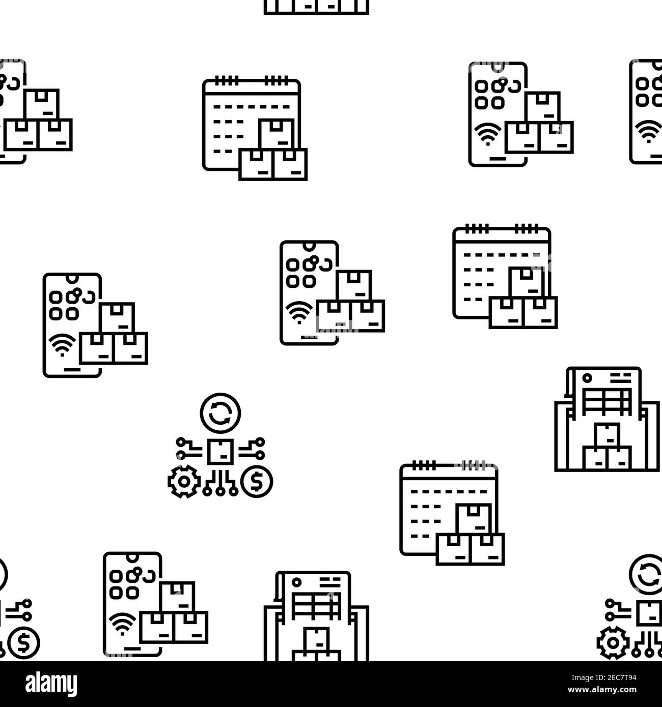 Supply Chain Management System Icons Set Vector Stock Vector Image ...