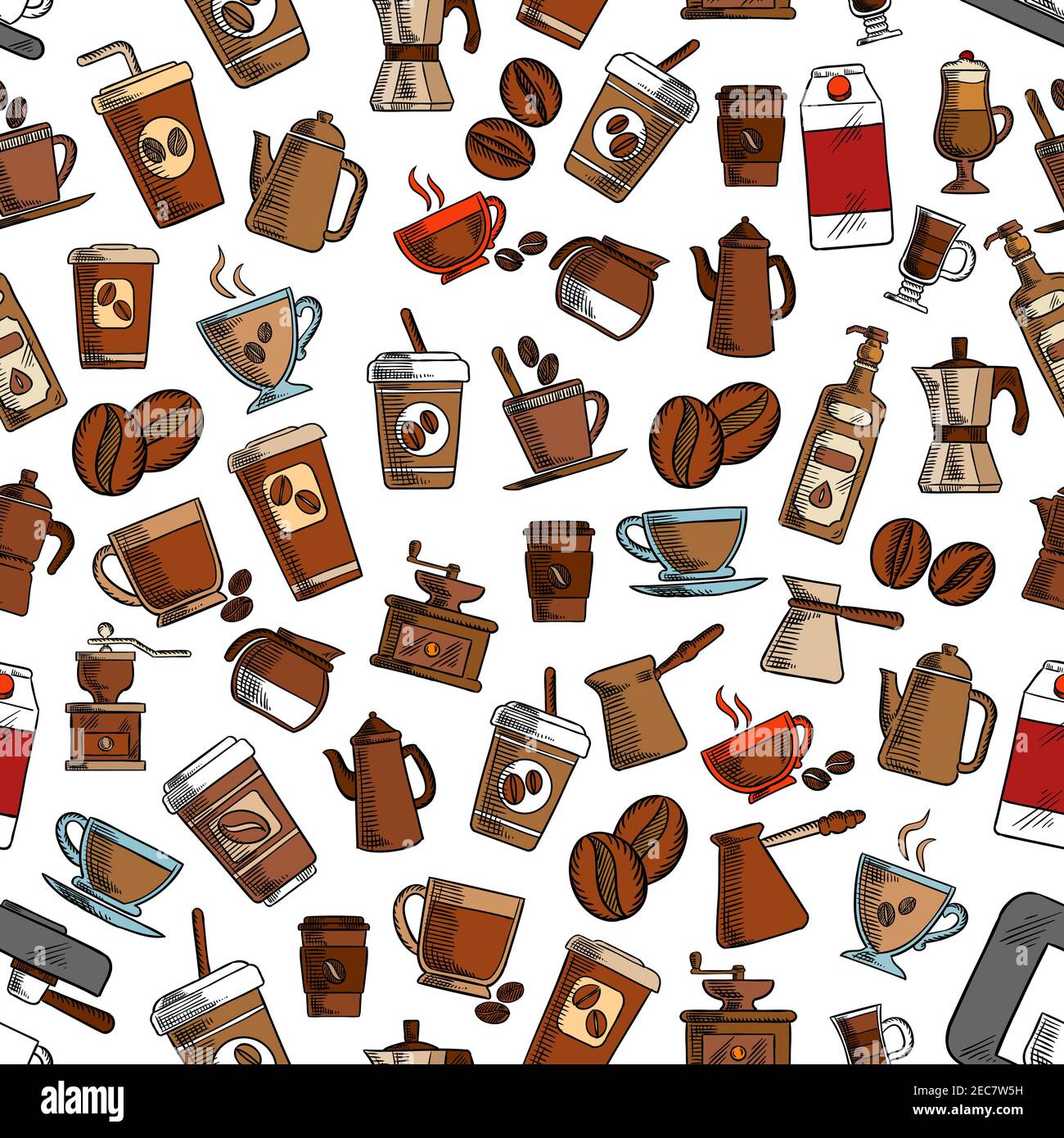 Moka pot coffee cups Stock Vector Images - Alamy
