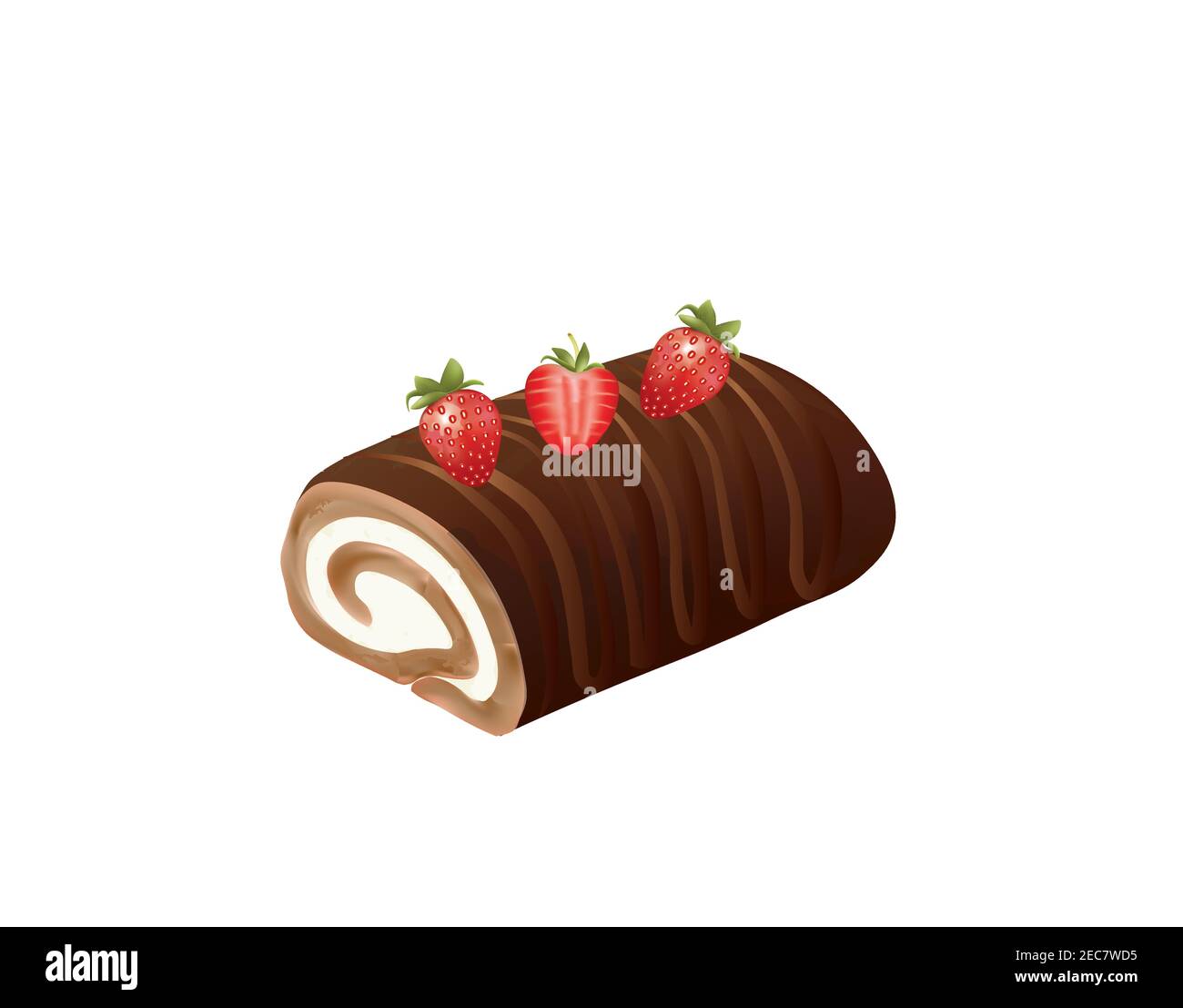 Chocolate biscuit roll sweet filling Stock Vector Images - Alamy