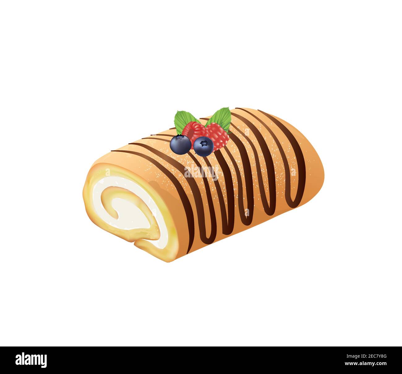 Roll cake slice. vector illustration Stock Vector Image & Art - Alamy
