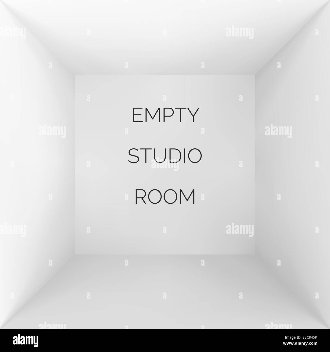 Empty 3d studio. White container inside view. Wrapping or box template ...
