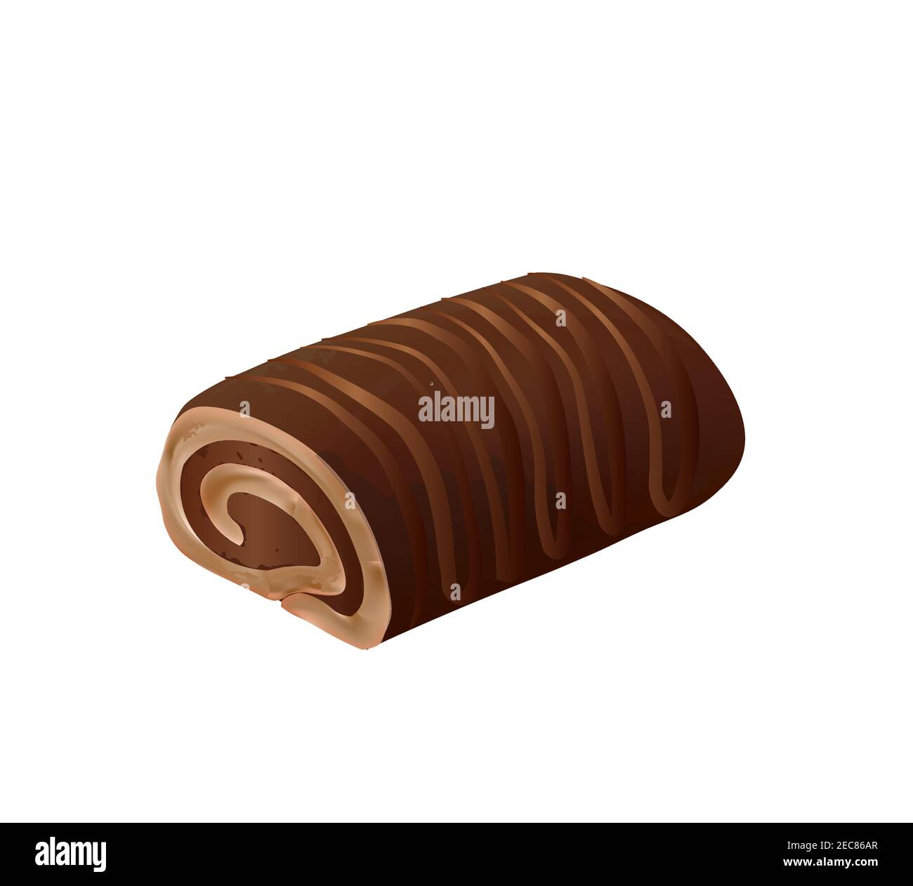 Chocolate roll cake . vector illustration Stock Vector Image & Art - Alamy