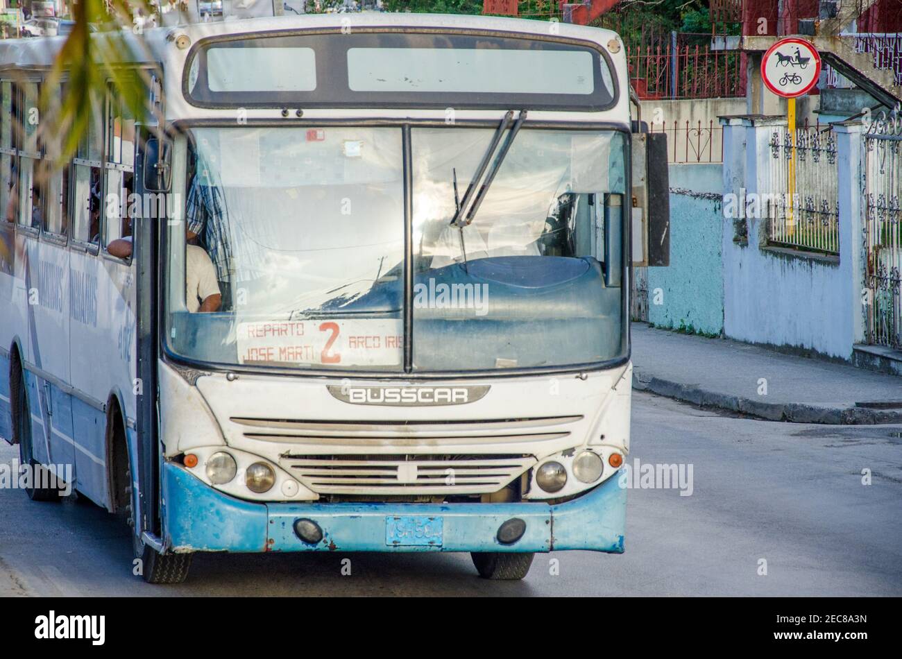 Means of Transport in Cuba: Old Bus, after the Communist Goverment ...