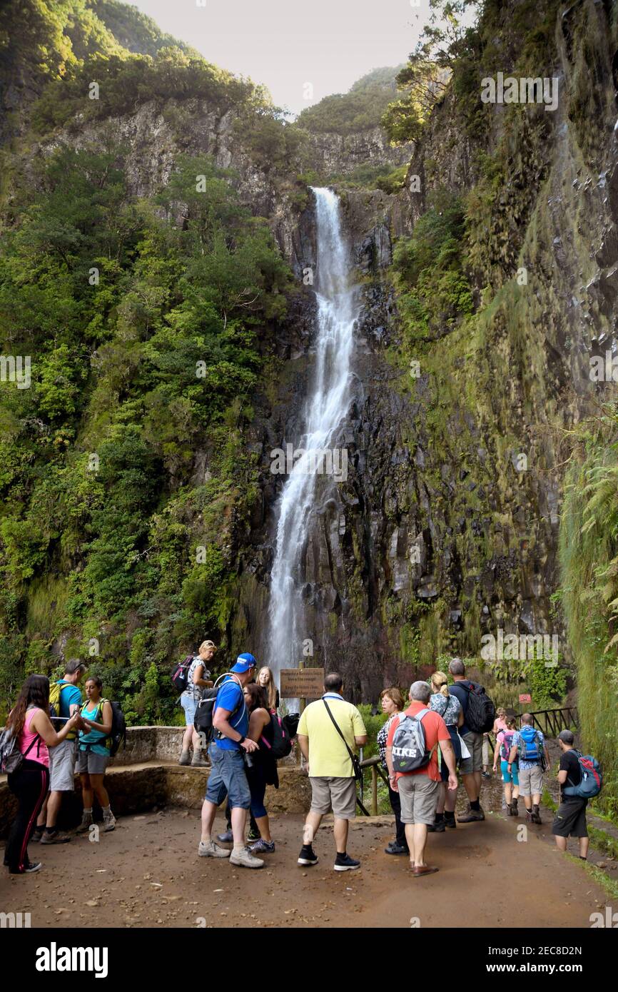 Madeira, Portugal - September 2017: Wide angle scenic view of the Risco ...