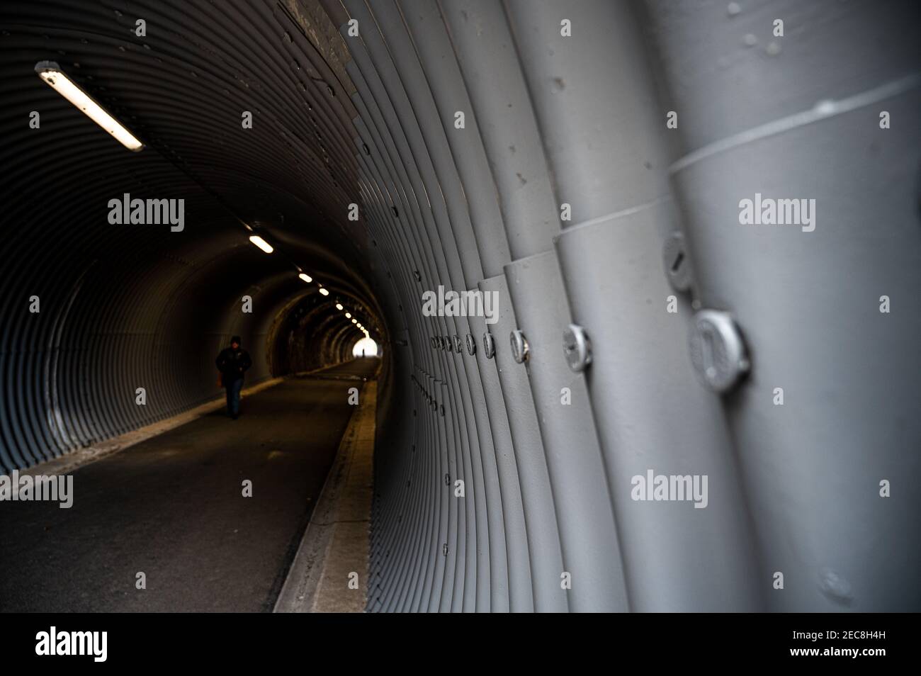 Tunnel along Keswick Railway Walk Stock Photo - Alamy