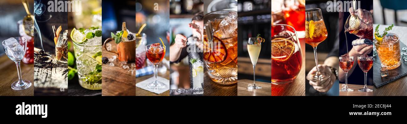Cocktails collage hi-res stock photography and images - Alamy