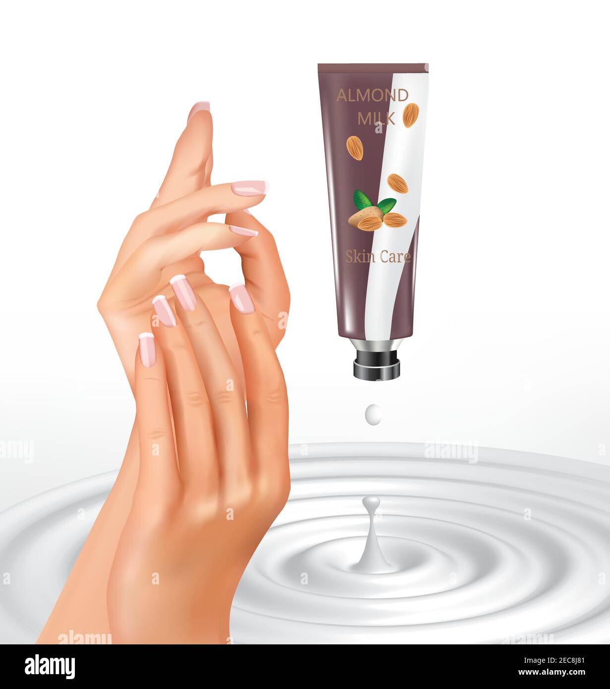 Woman hand beauty finger cream Stock Vector Images - Alamy