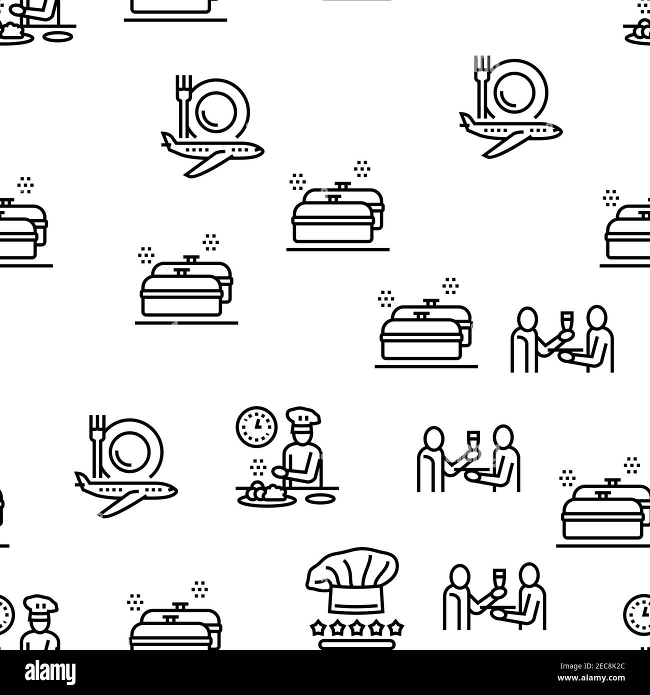 Catering Food Service Vector Seamless Pattern Stock Vector Image & Art ...